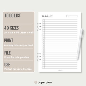 Printable to Do List, Productivity Planner, Daily Task Organiser ...