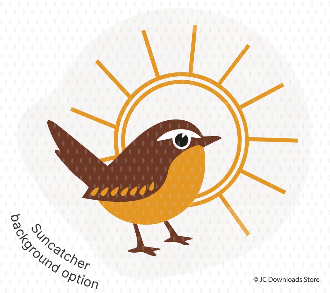 Wren Bird With Rising Sun SVG PDF PNG Digital Download Sun - Etsy