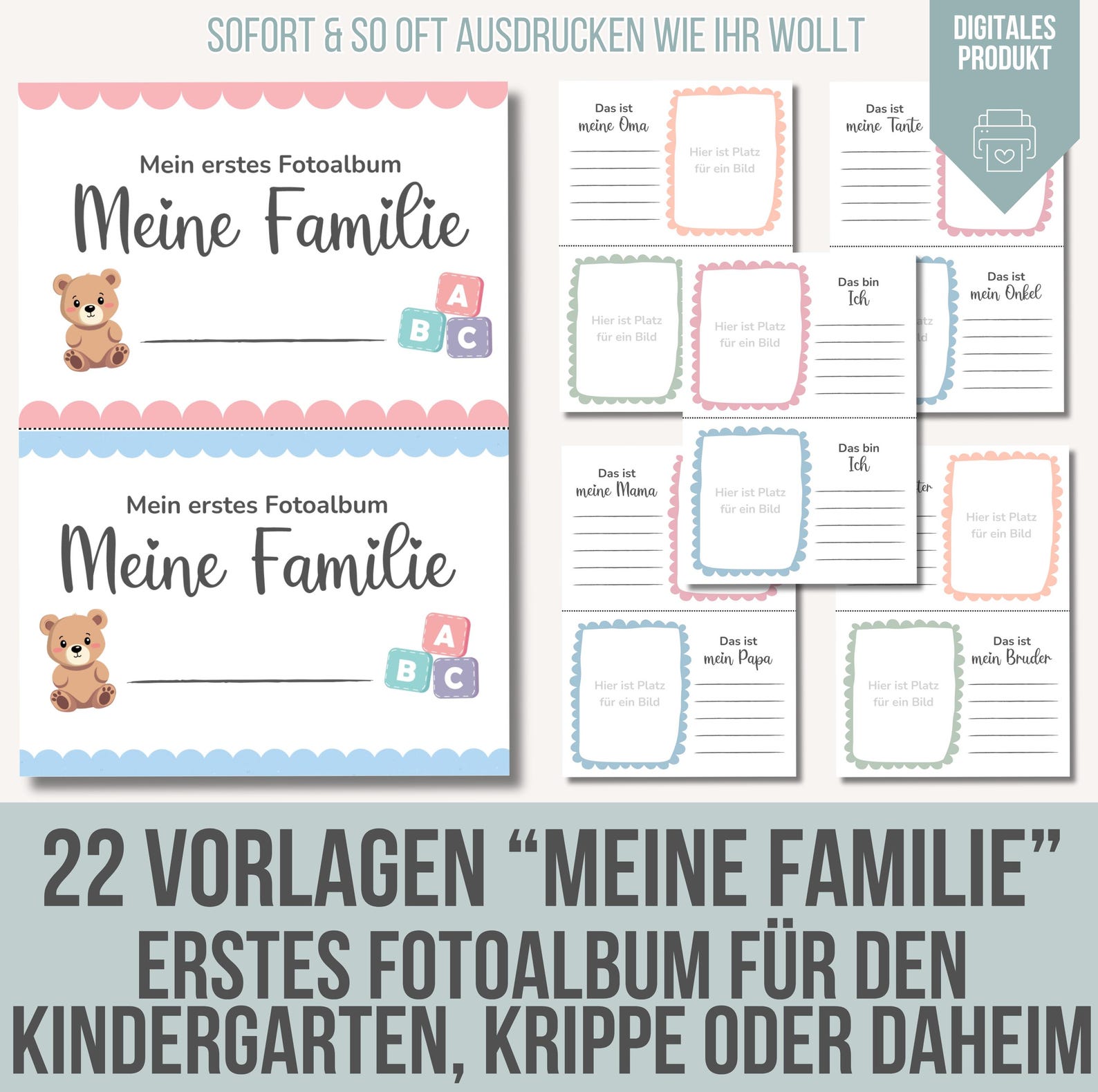 Kindergarten Portfolio Templates: Baking | Cover & 3 Recipe Templates ...
