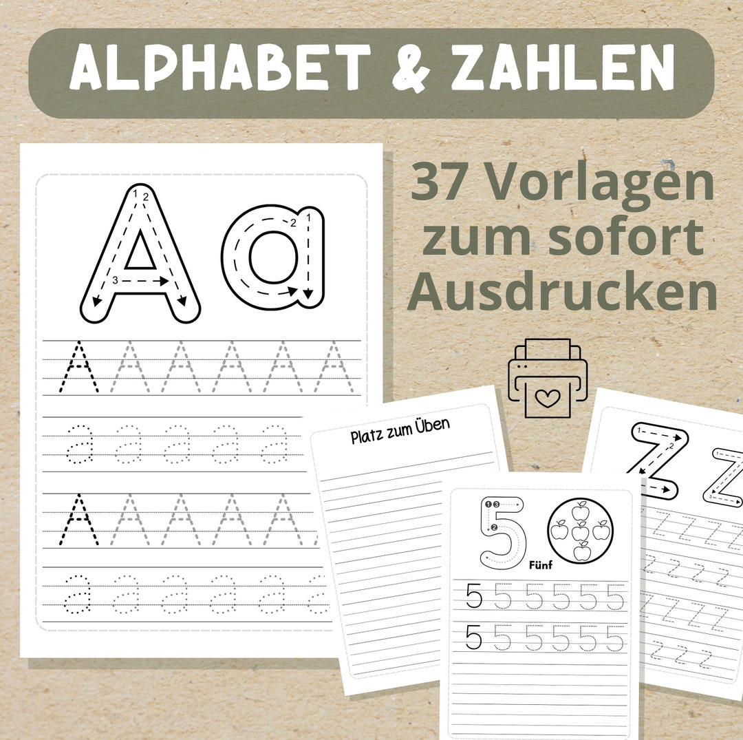 Learn to Write Alphabet & Numbers | 37 Pages to Print Preschool ...