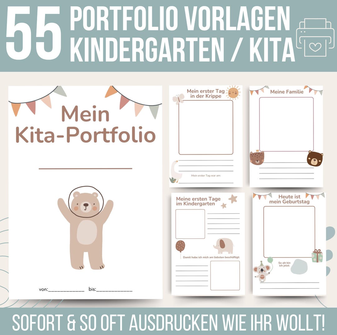 55 Kindergarten Portfolio Templates Boho Nursery Portfolio Templates ...