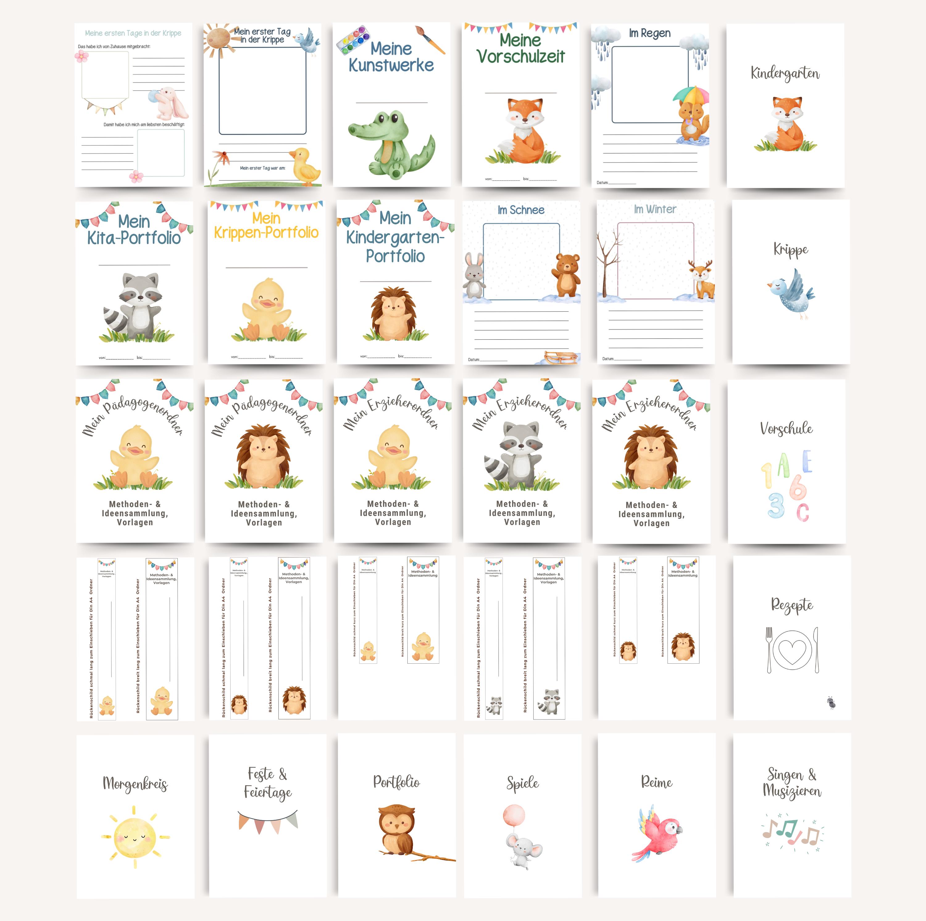 222 Kindergarten Portfolio Templates Animals | Nursery Portfolio ...