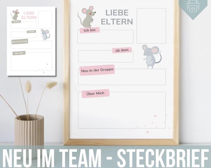 Aushang Vorstellung neue Erzieherin | Steckbrief Erzieher Krippe ...