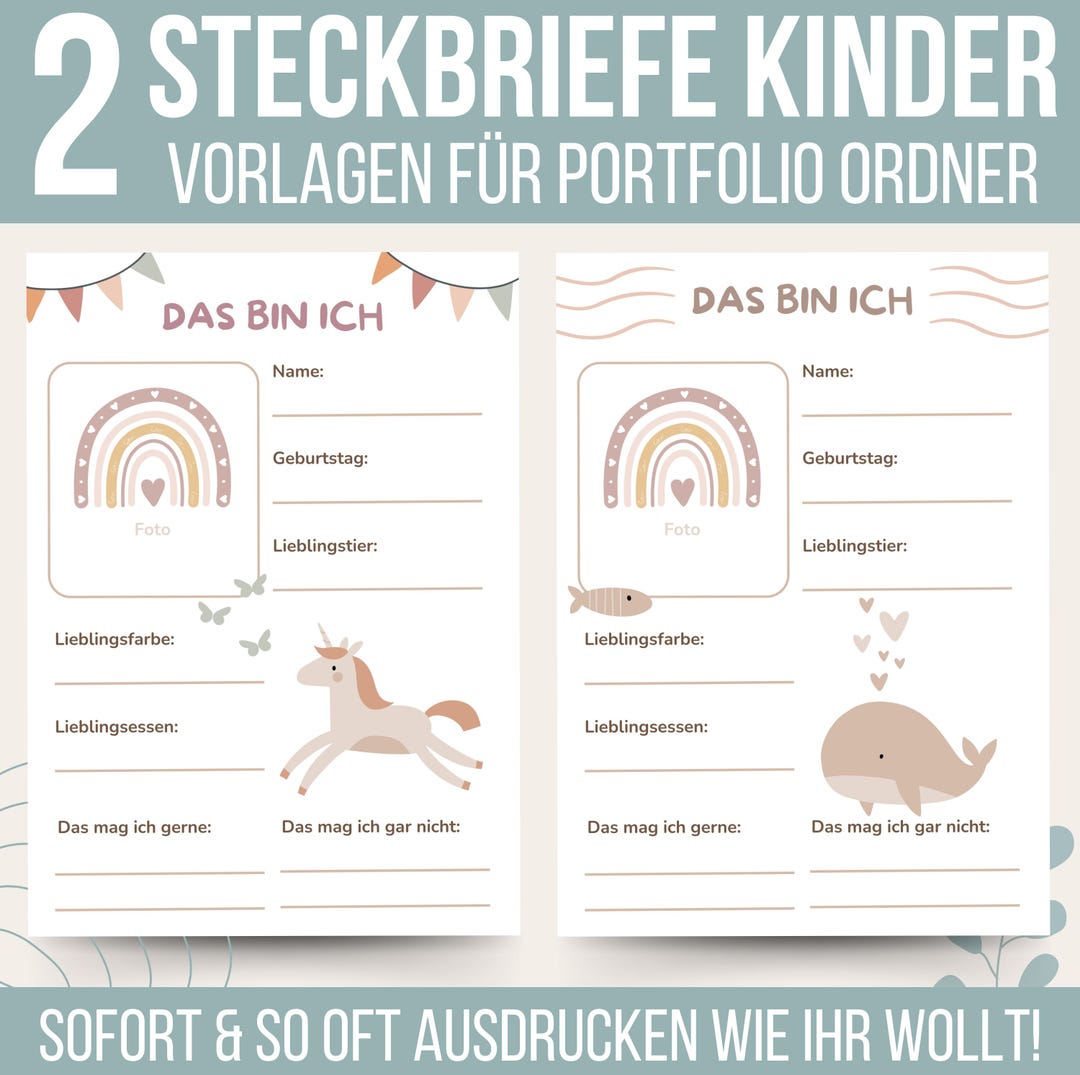Profiles Kindergarten Portfolio Templates Boho | Nursery Portfolio ...