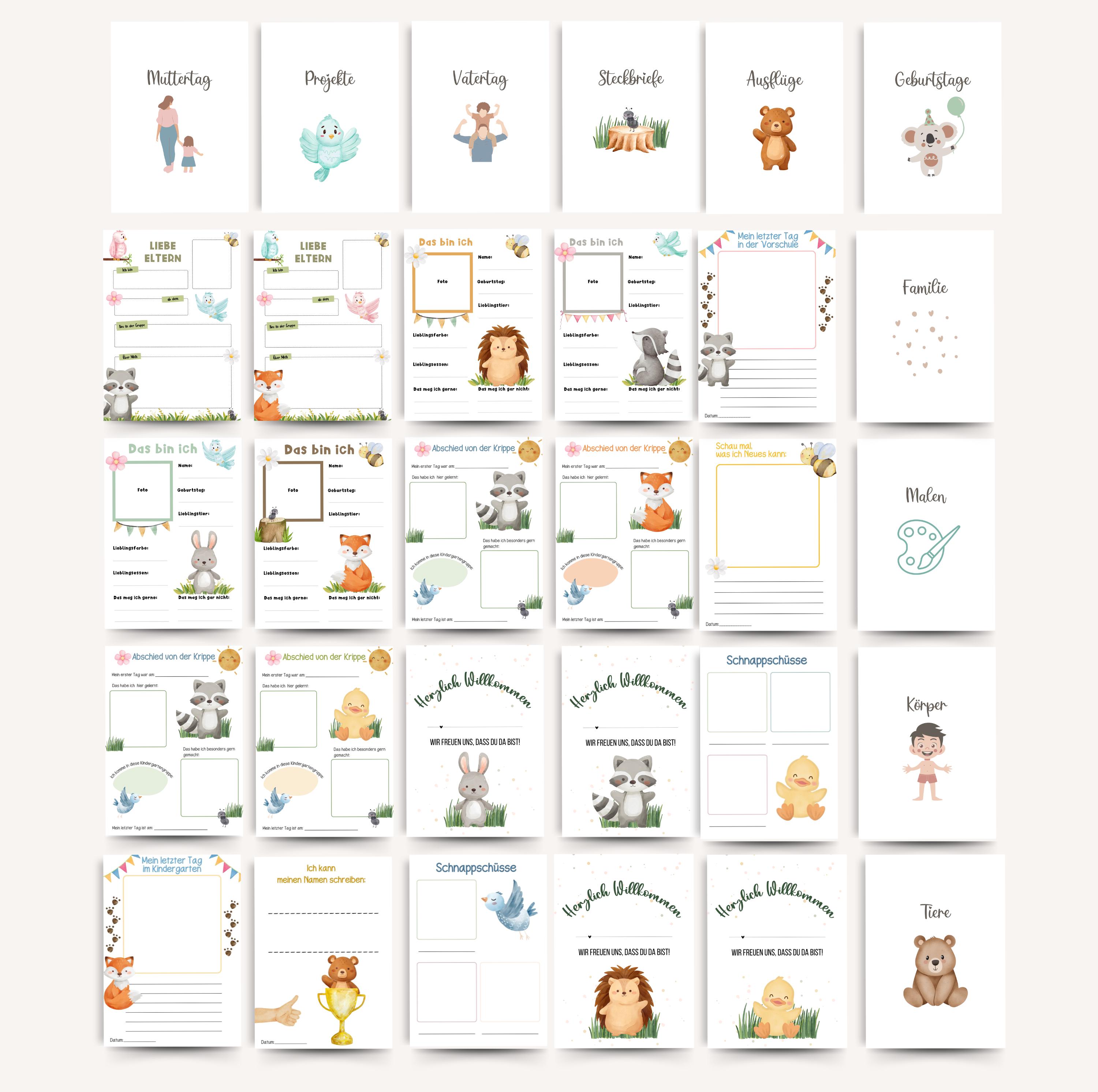 222 Kindergarten Portfolio Templates Animals | Nursery Portfolio ...