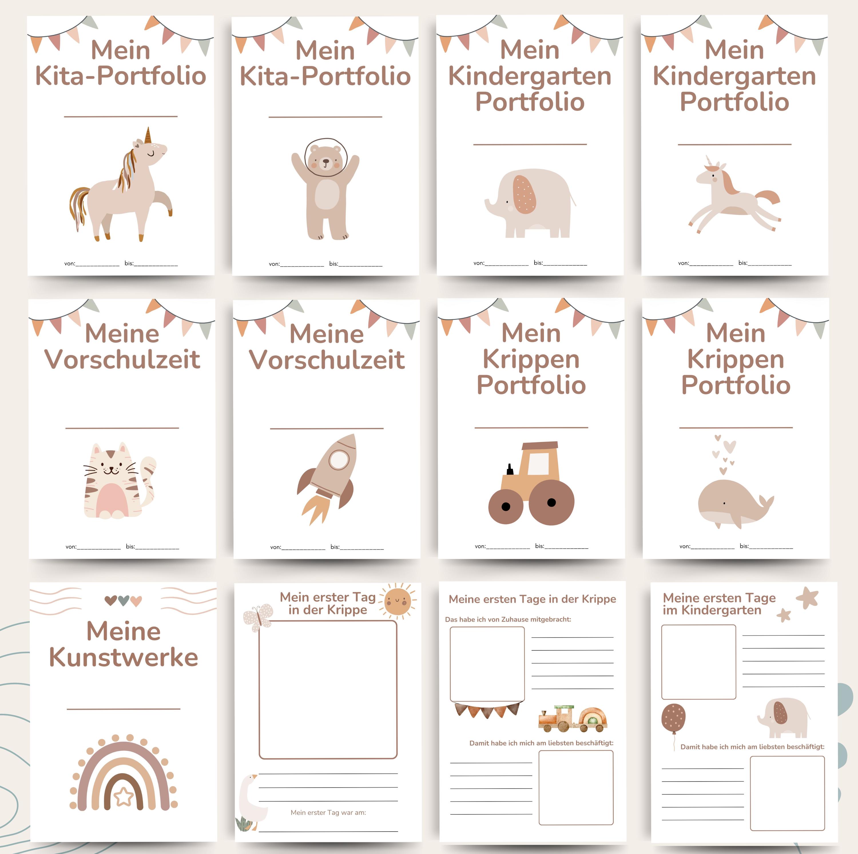 Kindergarten Portfolio Templates Boho | Daycare Portfolio Templates ...