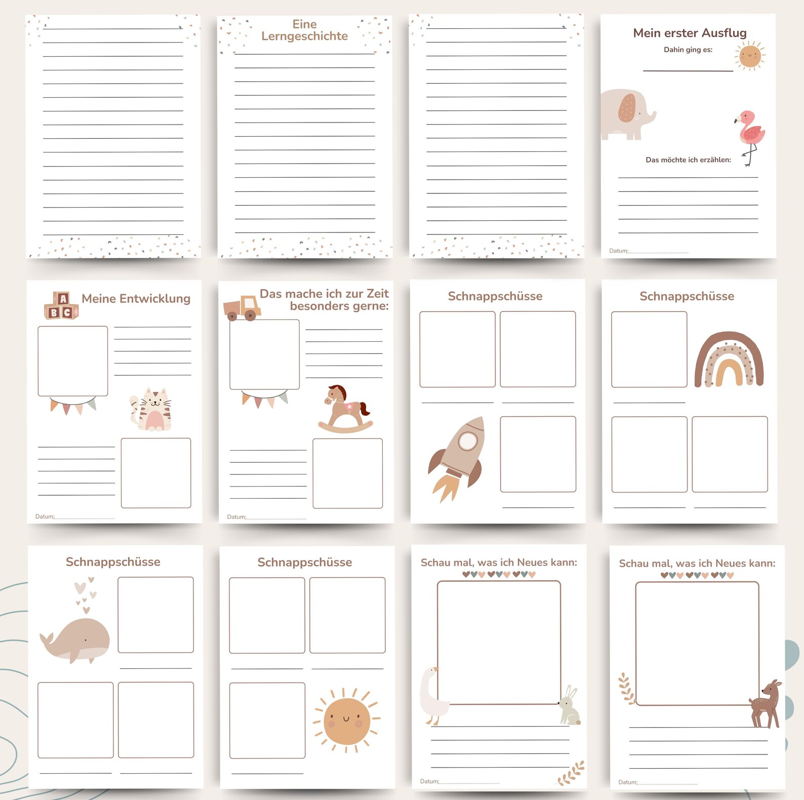 Kindergarten Portfolio Templates Boho | Daycare Portfolio Templates ...