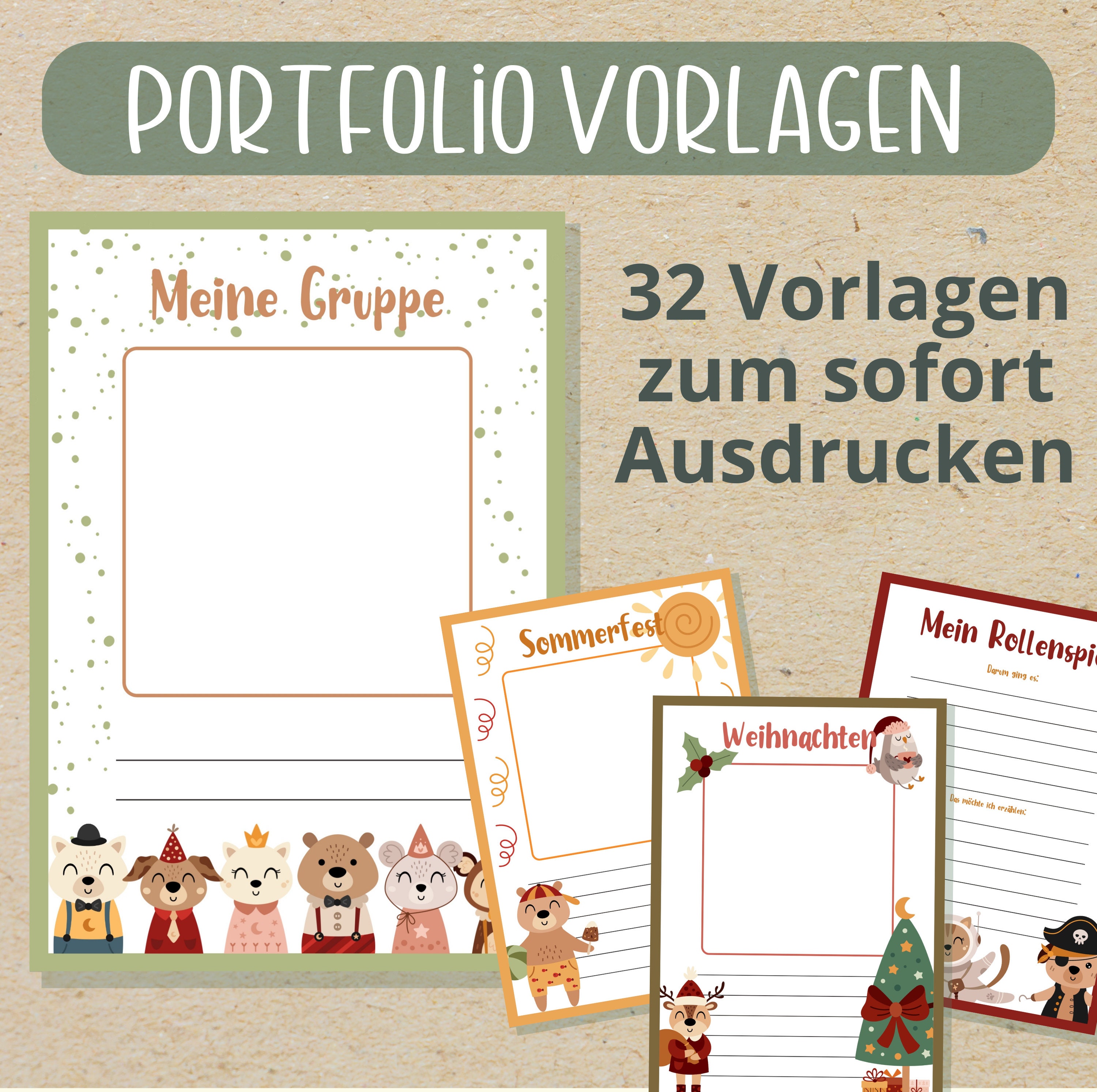 32 Vorlagen für Deine Portfolio Arbeit | Vorlagen Portfolio Ordner Kita ...