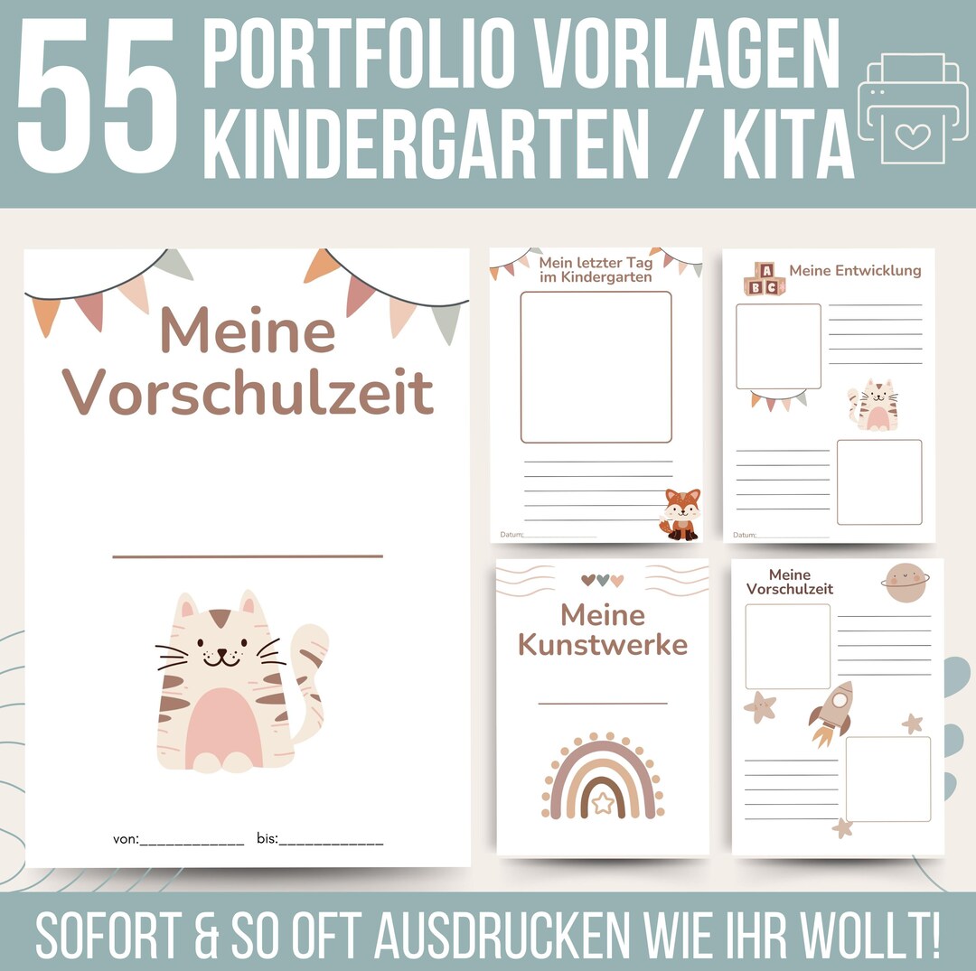 Kindergarten Portfolio Templates Boho | Daycare Portfolio Templates ...