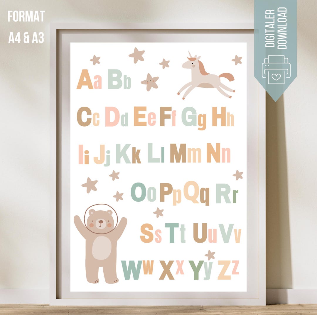Alphabet Poster Kindergarten Preschool Poster Elementary School ...