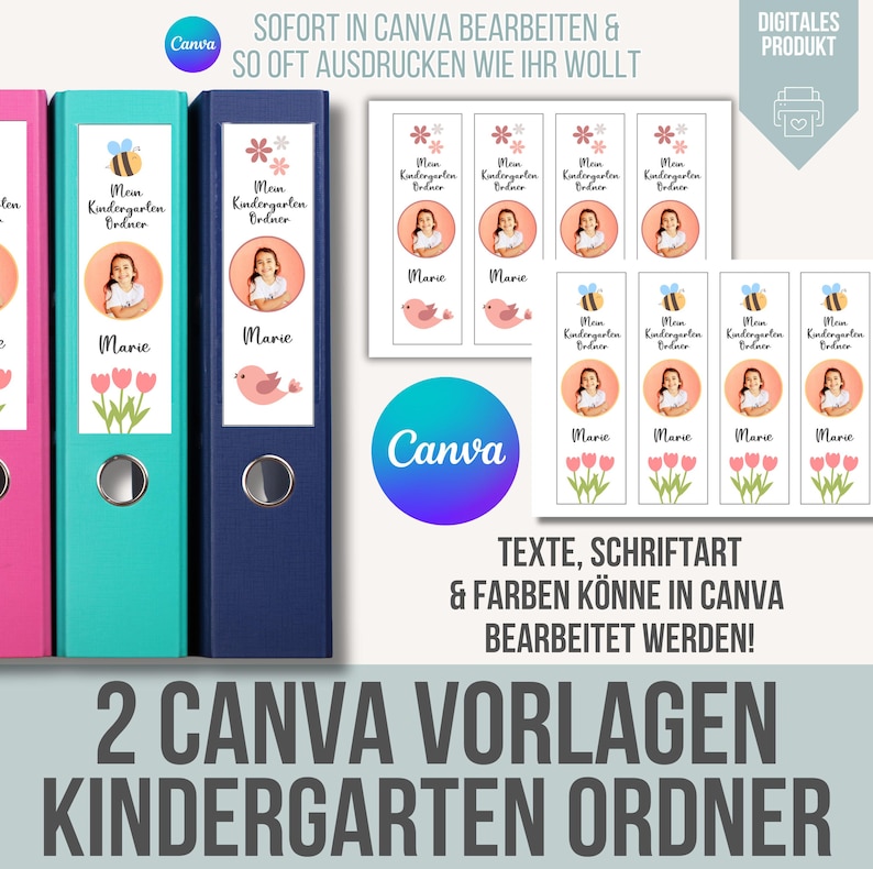 Daycare Portfolio Templates | Folder Spine for Nursery & Kindergarten ...