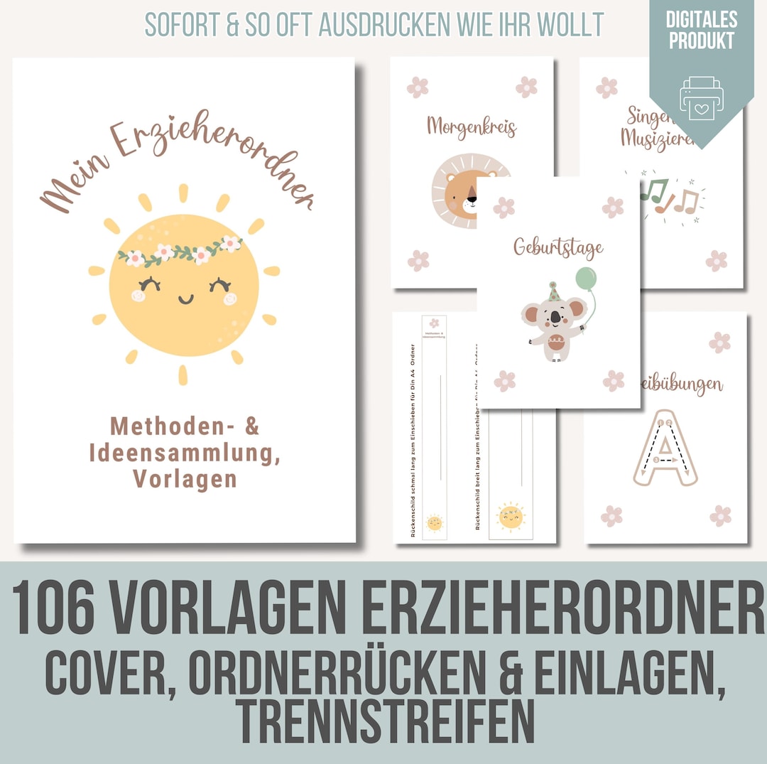 106 Educator Folder Templates | Cover, Spine, Dividers Method ...