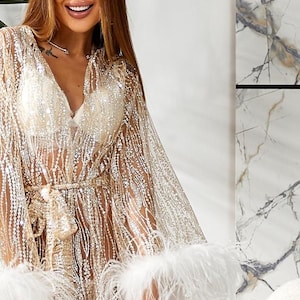 Luminous Bridal Boudoir Robe for Bride - Bridal Shower Gift, Sheer ...