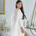 Bride Robe Pleated Sleeves, Luxury Bride Robe , Long Bridal Robe ...