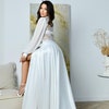 Long Wedding Robe, Bridal Robe Long With Chiffon Sleeves, Satin Bridal ...