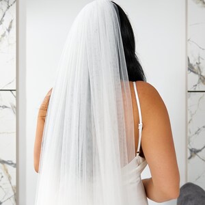 Long Bridal Veil Extra Long Veil Unique Veil Church Veil Modern Veil ...
