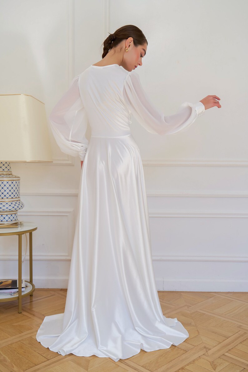 Long Bridal Robe Luxury Bride Robe Bridal Dressing Gown Wedding Day ...