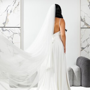 Long Bridal Veil Extra Long Veil Unique Veil Church Veil Modern Veil ...