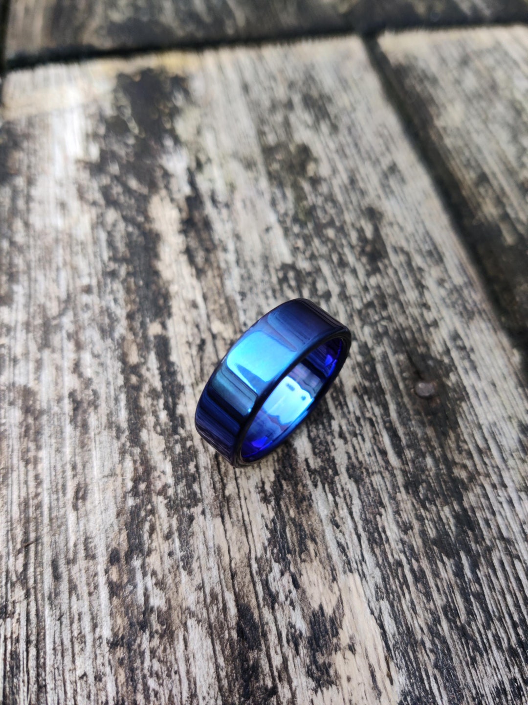 Anodized Titanium Ring - Customisable Mens Ring, Unique Anniversary ...