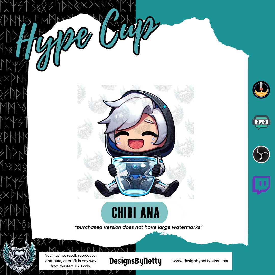 Chibi Ana Twitch Bit Cup: Stream Decoration (digital Download) - Etsy