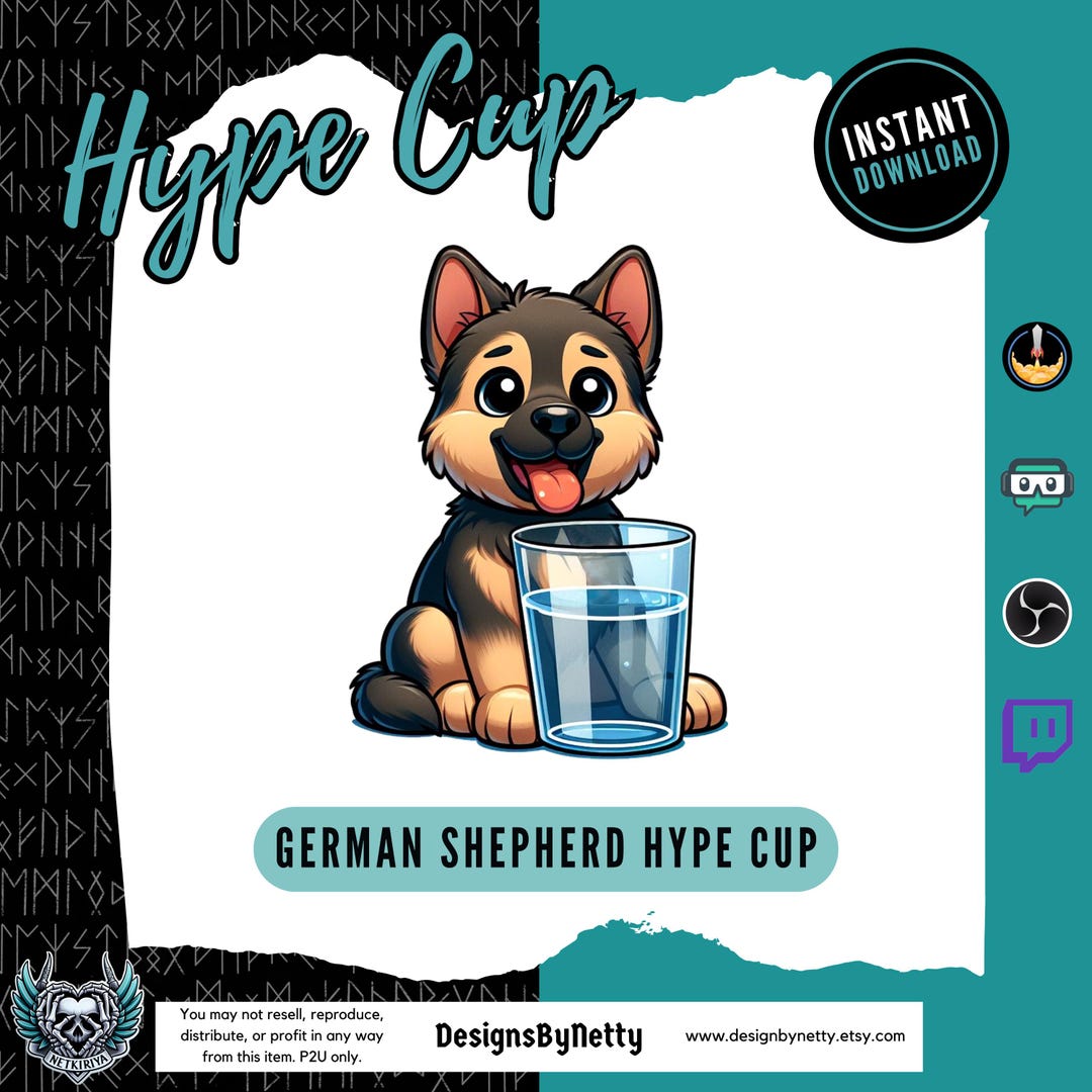 German Shepherd Twitch Bit Cup: Stream Decoration (digital Download) - Etsy