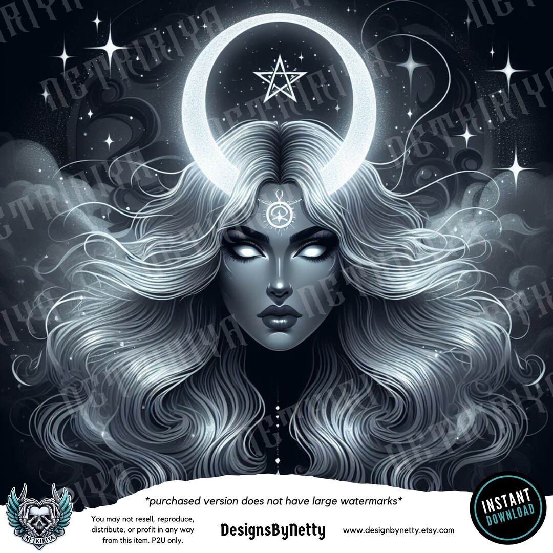 Moon Goddess Profile Pictures: Social Media Avatar Set #3 (digital ...