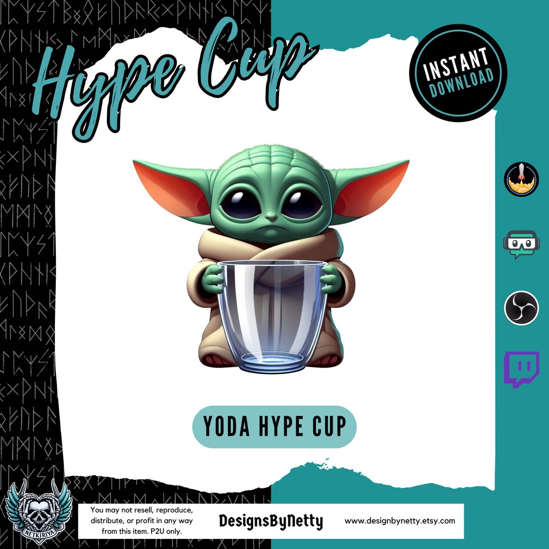 Yoda | Twitch Bit Cup | Stream Decorations | Star Wars Bit Cup - Etsy