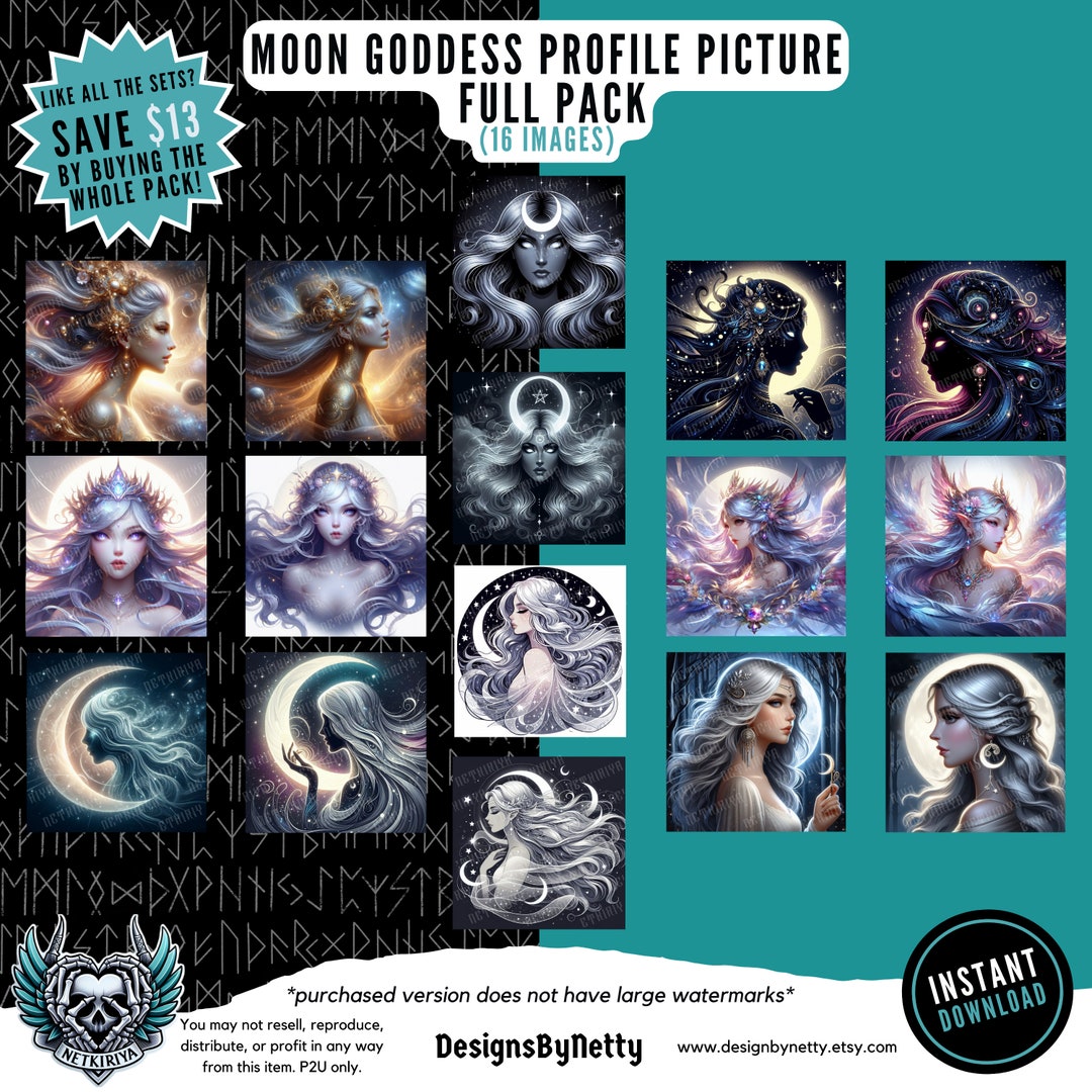 Moon Goddess Profile Pictures Full Set (16) | Discord | Twitch ...