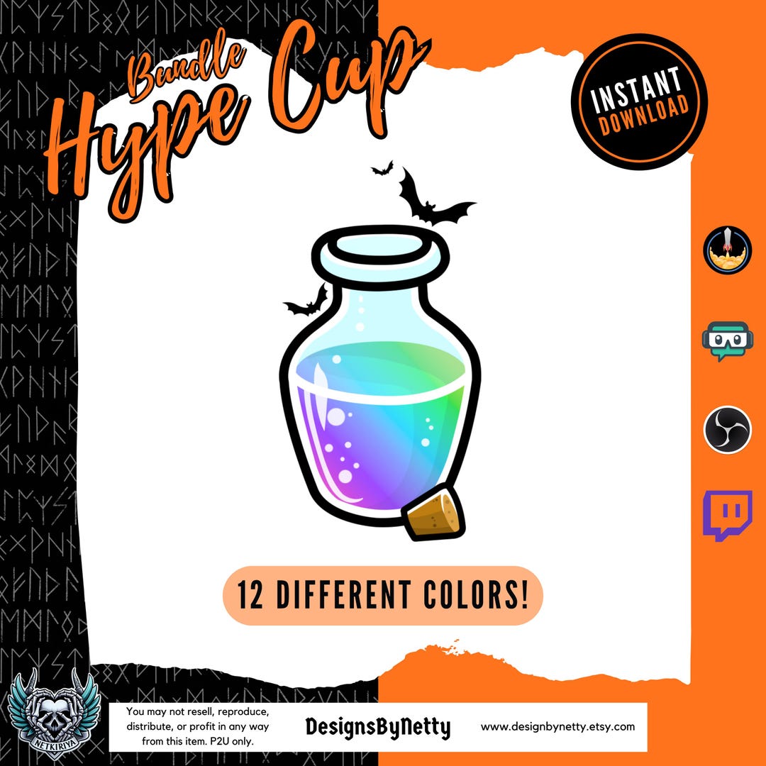 Potion Bottle Twitch Bit Cup: Halloween Stream Decoration (digital ...