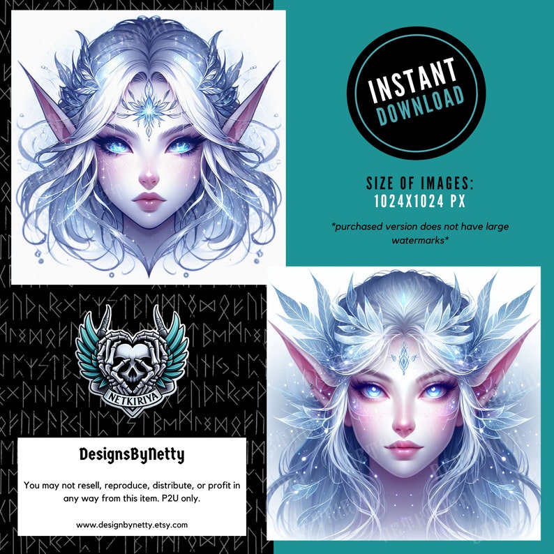 Fantasy Elf Profile Picture Set 4 Discord Twitch Youtube Facebook ...