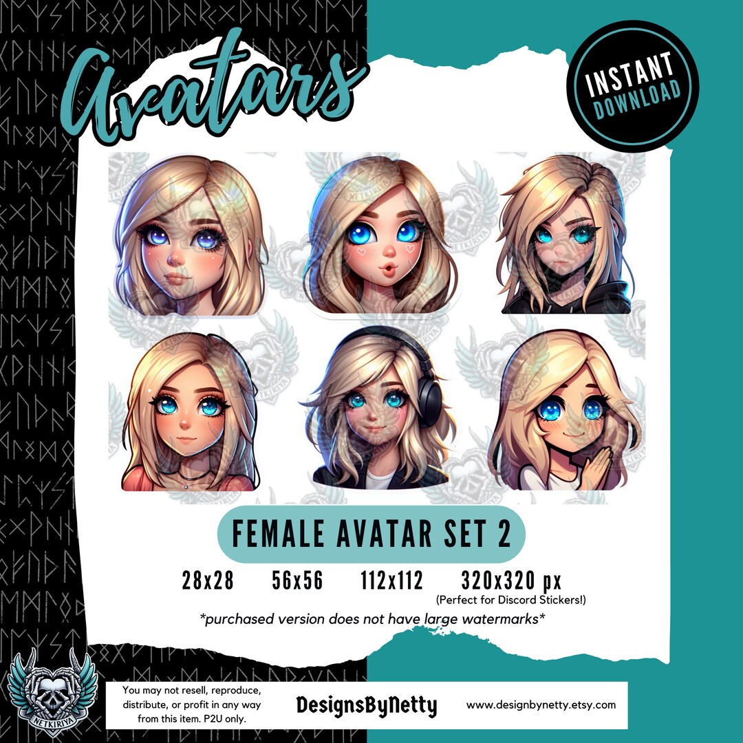 Female Avatar Set 2 | Twitch Emotes | Stream Emotes | Discord Emotes ...