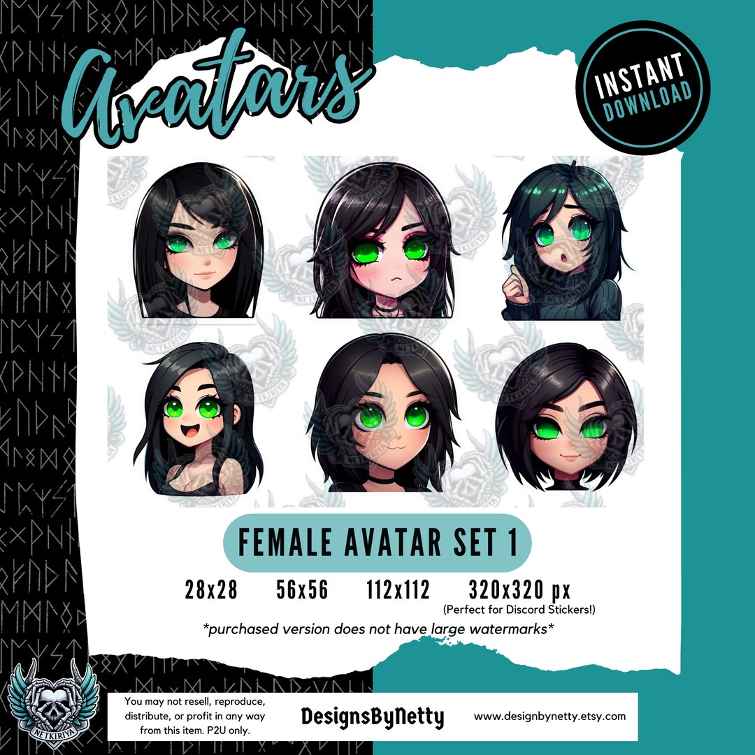 Female Avatar Set 1 | Twitch Emotes | Stream Emotes | Discord Emotes ...