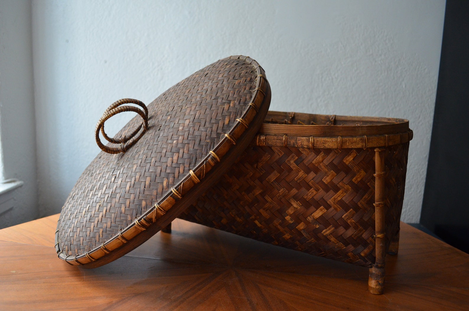 Handmade Sawali Style Bamboo Reed & Grassweave LARGE Basket - Etsy