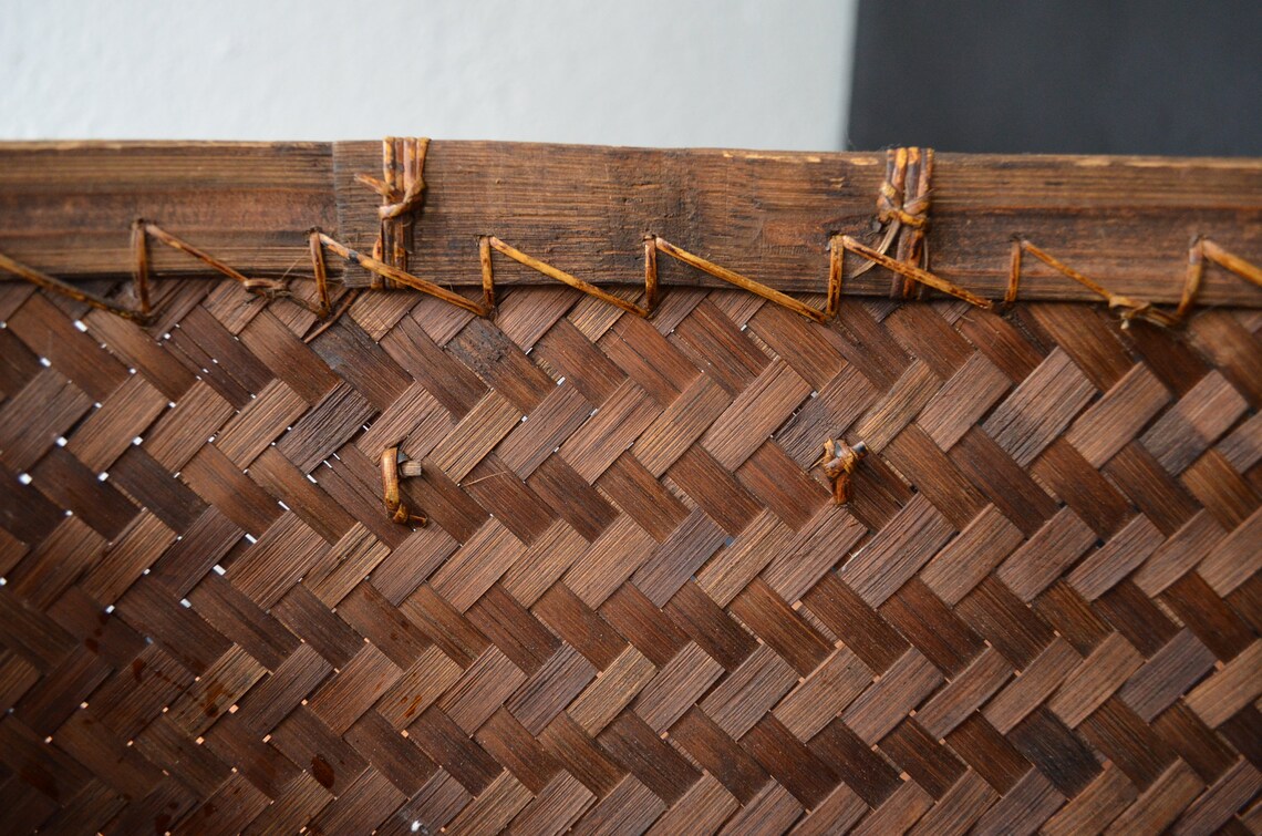 Handmade Sawali Style Bamboo Reed & Grassweave LARGE Basket - Etsy
