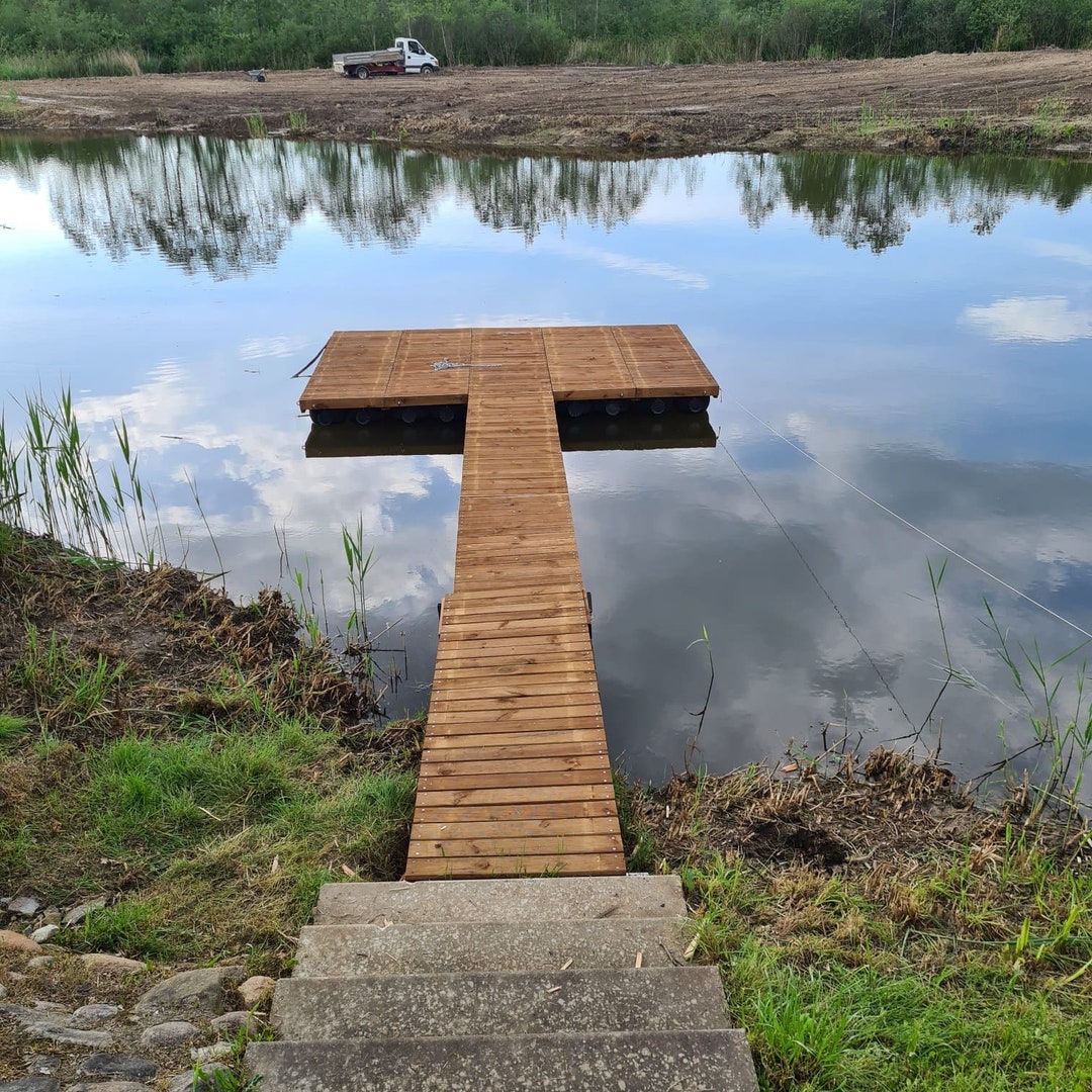 Pontoon Deck Block From Pine Wood, 248x75x36 Cm: Ideal for Making ...