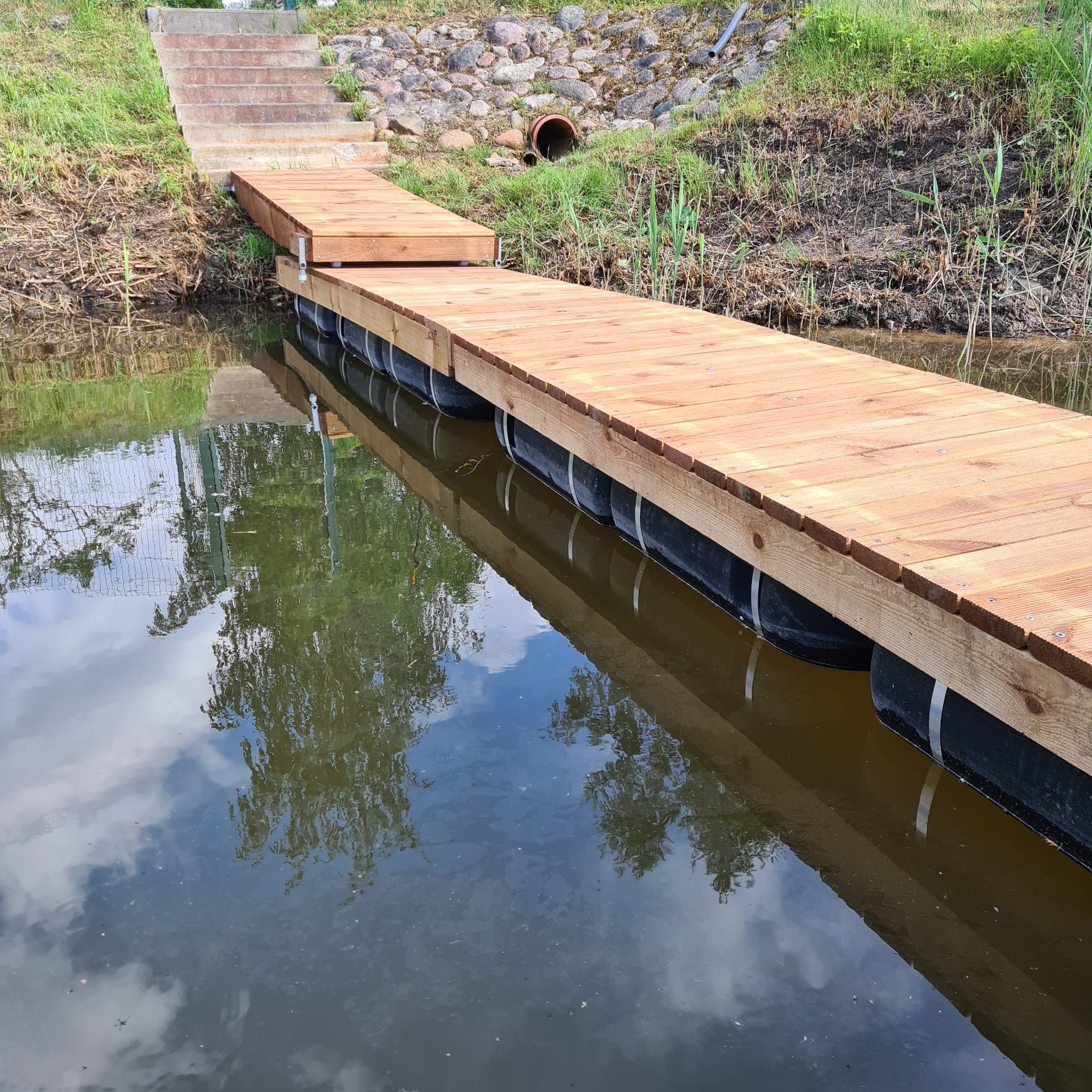 Pontoon Deck Block From Pine Wood, 248x75x36 Cm: Ideal for Making ...