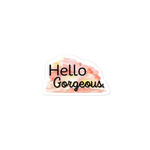 Hello Gorgeous Vinyl Sticker Cute Complimenting Sticker for Water ...