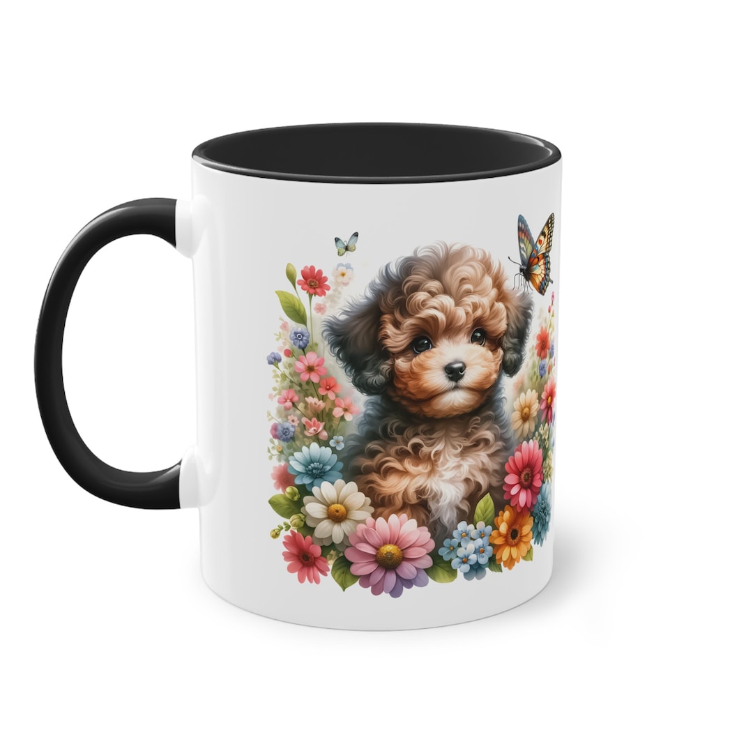 Cute Poodle Dog Mug, Dog Motif, Mug, Mug With Dog Picture, Mug for Dog ...