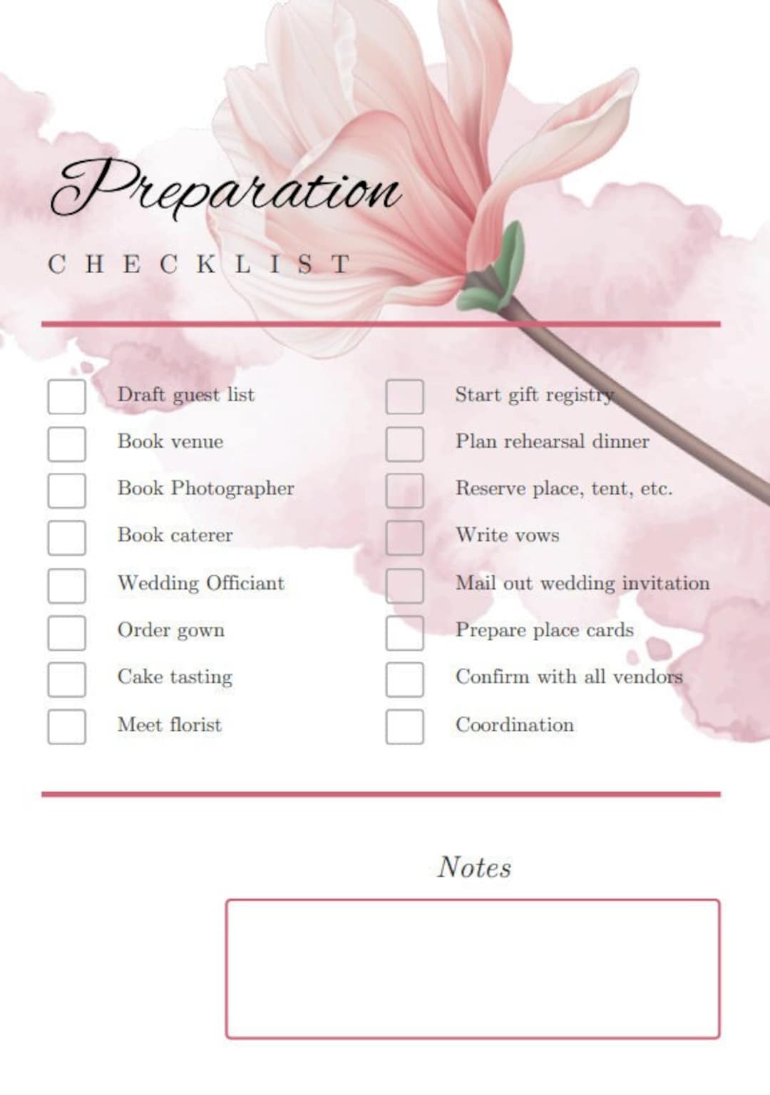 Wedding Planner, Wedding Journal, Wedding Lists, Groom and Bride ...
