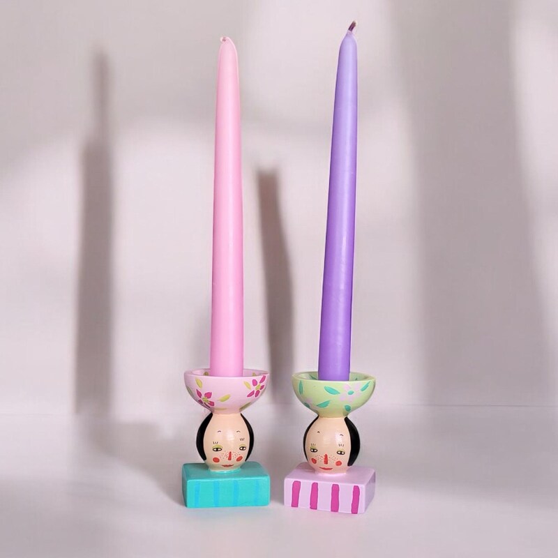 Painted Candlesticks - Etsy