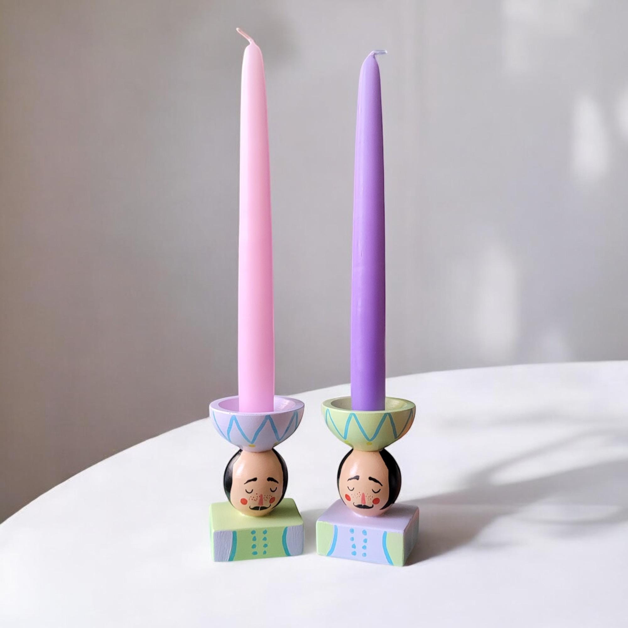 Tin Soldier | Pastel Hand-painted Candlestick | Christmas Candle Holder ...