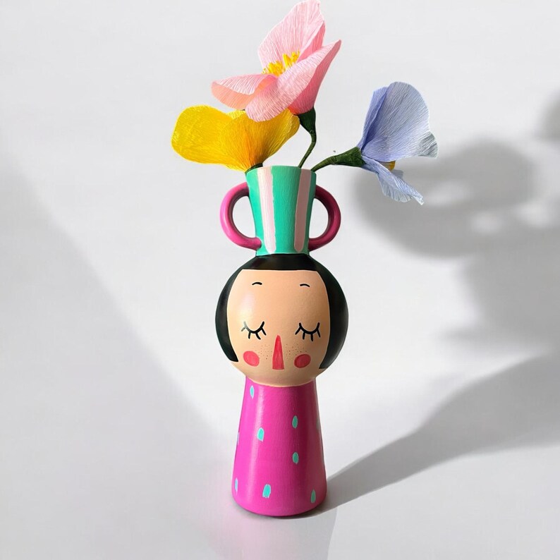 Hestia Vase | Ceramic Girl Face Vase | Hand-painted Ceramic Vase ...