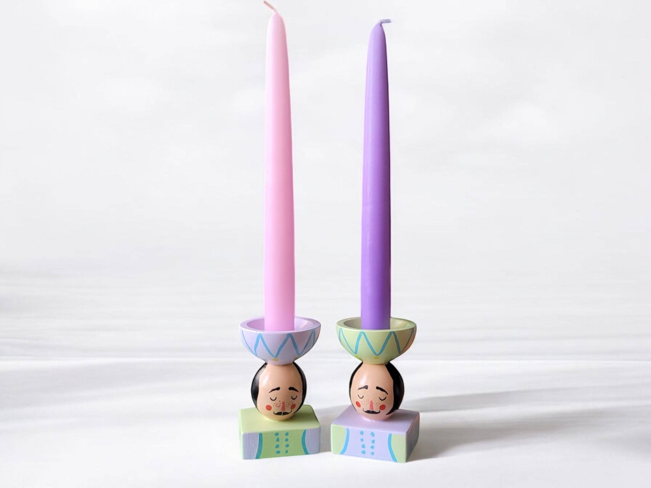 Tin Soldier | Pastel Hand-painted Candlestick | Christmas Candle Holder ...