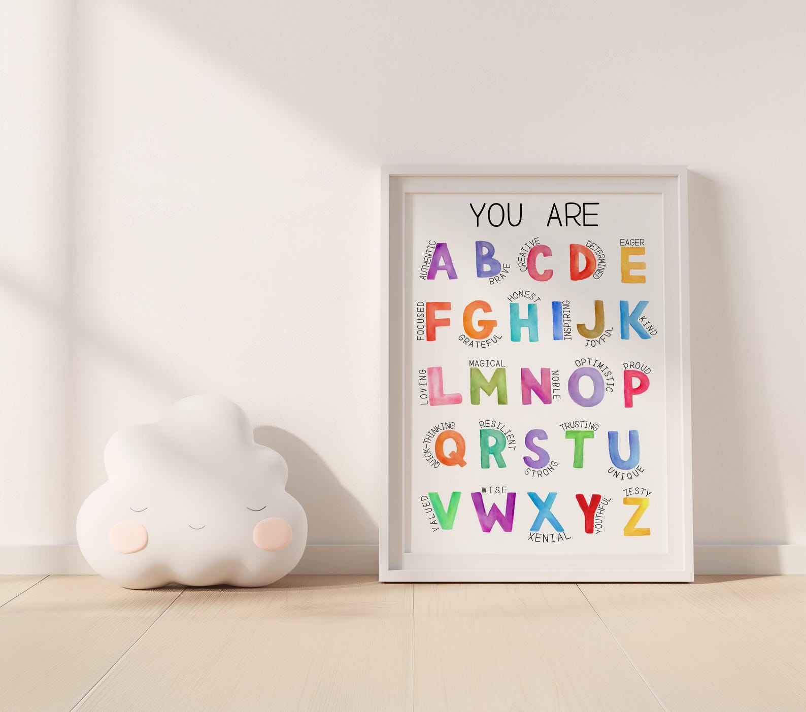 Alphabet Affirmation Poster: Watercolor ABC Wall Art (digital Download ...