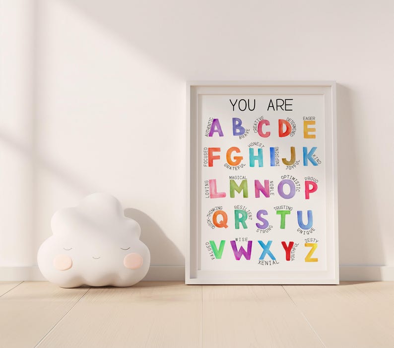 Alphabet Affirmation Poster: Watercolor ABC Wall Art (digital Download ...