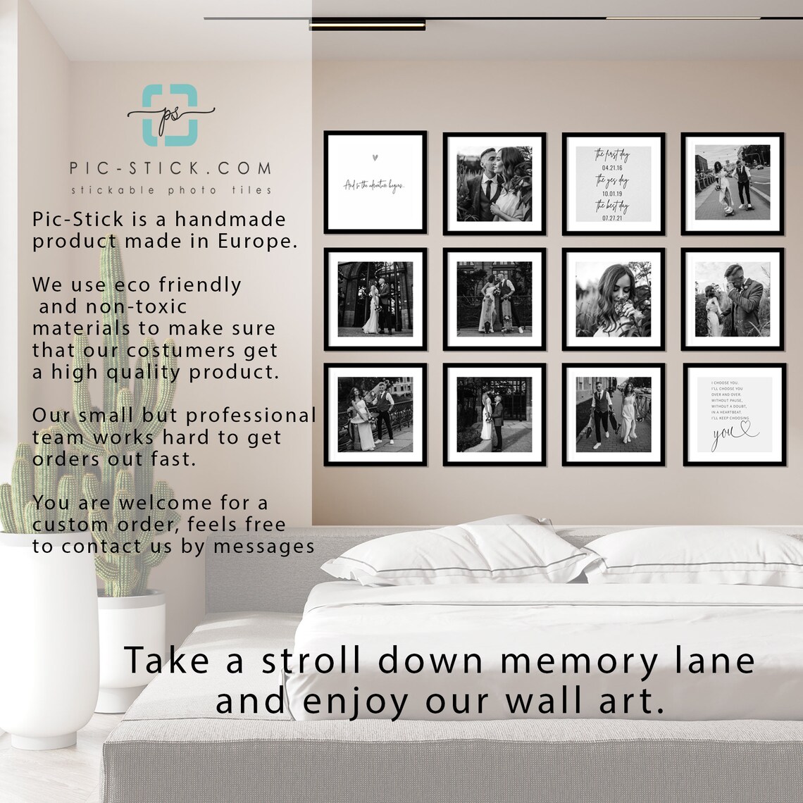 Restickable Framed CUSTOM Photos Prints Photo Wall Tiles - Etsy