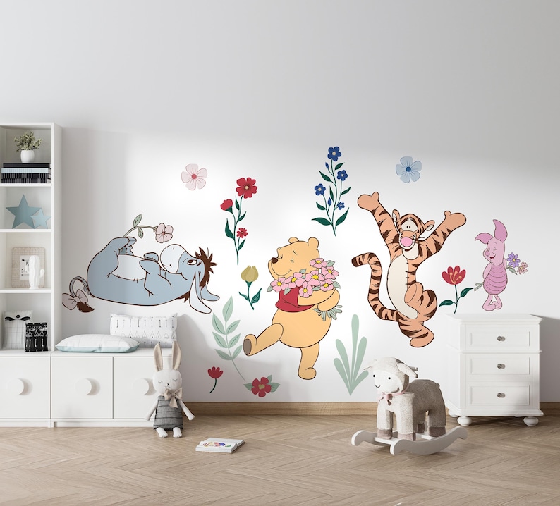 Adorable Winnie the Pooh Wall Decals – Eeyore, Tigger & Friends, Peel ...