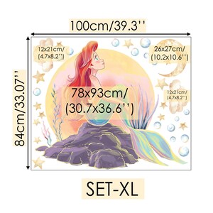 Mermaid Nursery Wall Decal, Princess Ariel Wall Stiker, Sea Theme ...