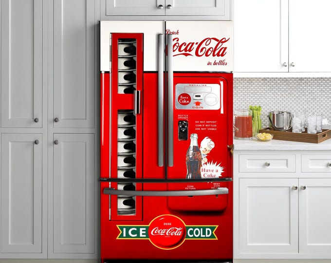Vintage Vending Machine Fridge Wrap – Retro Coca Cola Peel & Stick ...