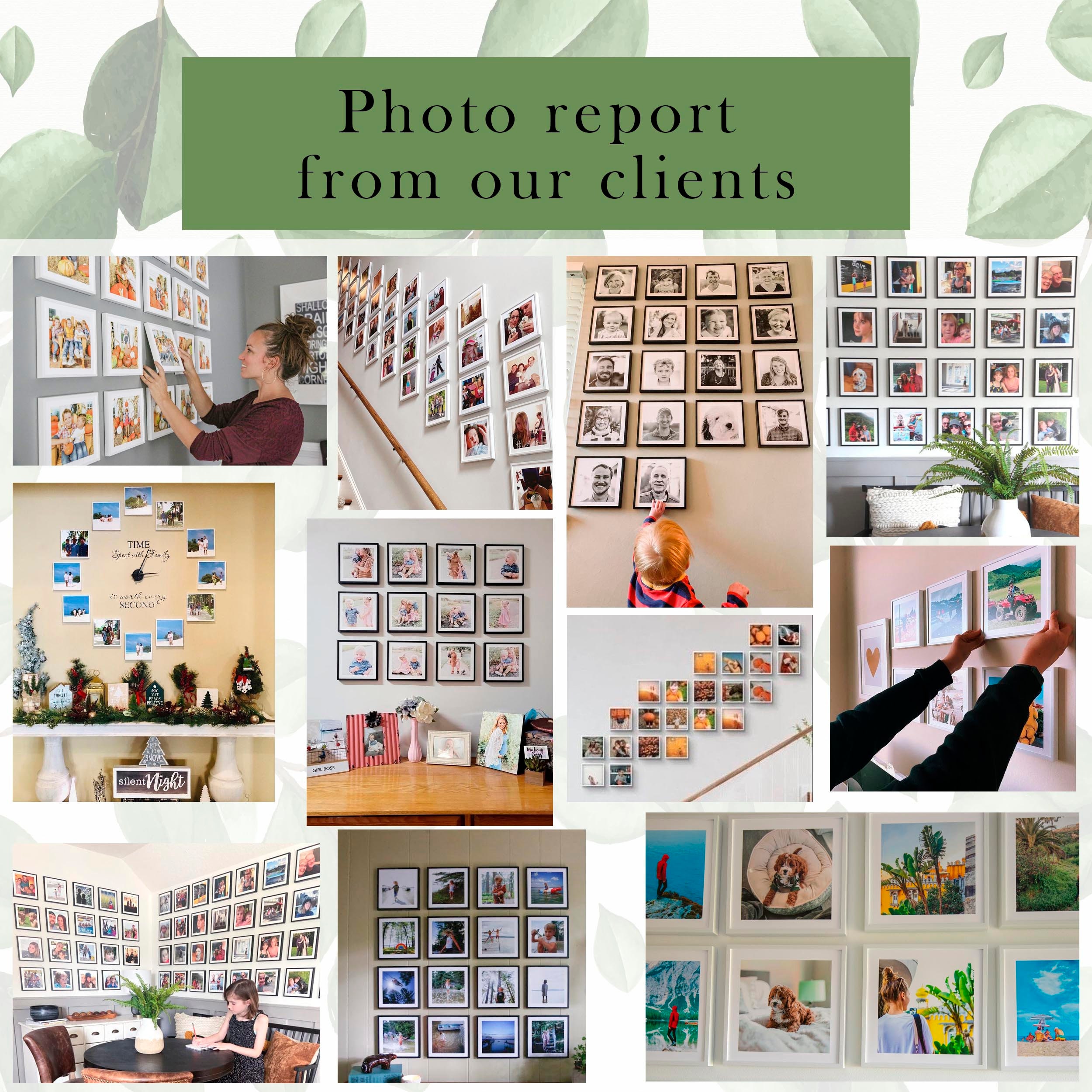 Gallery Wall Kit Square CUSTOM Photo Bundle, Framed Photo Wall Tiles ...